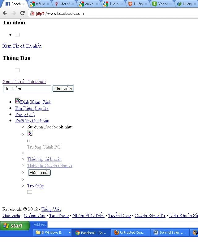 Cần giúp đỡ vì giao diện facebook bị lỗi | Viết bởi dxcanh