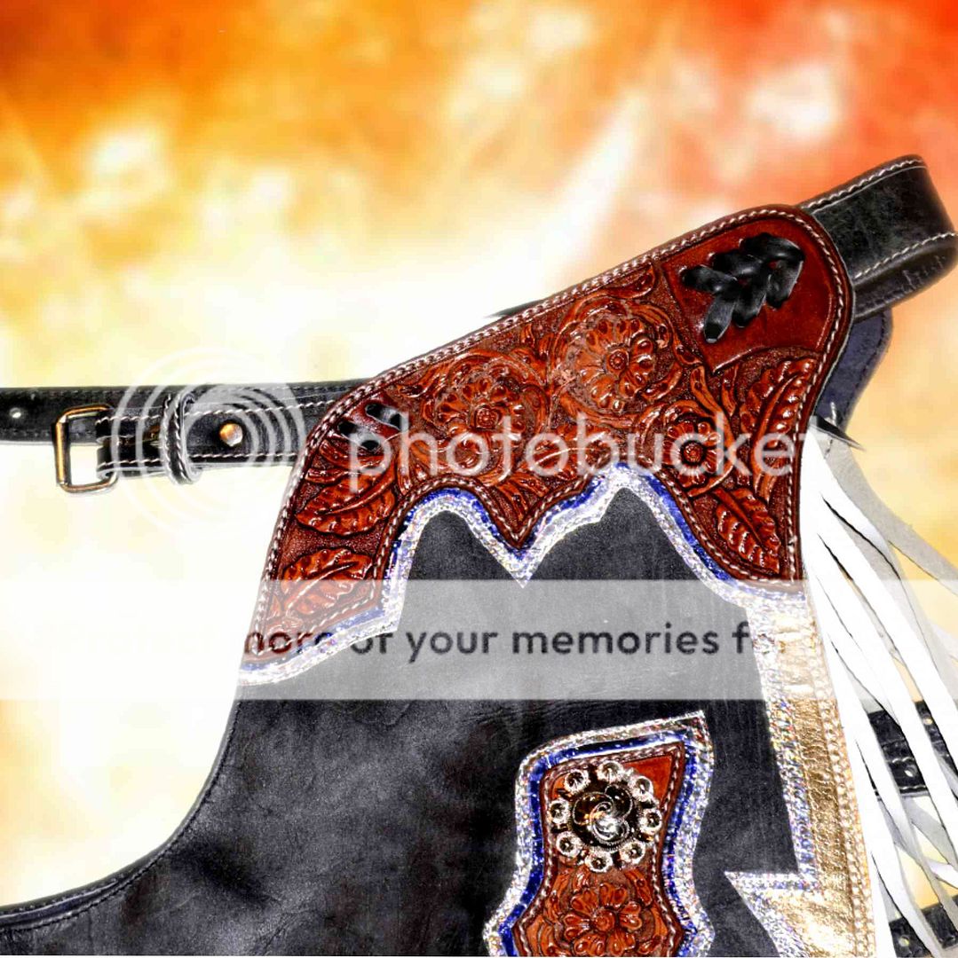 Bronc/Bull-Riding Pro Rodeo Show Batwing Chaps PBR PRCA Western Rodeo ...