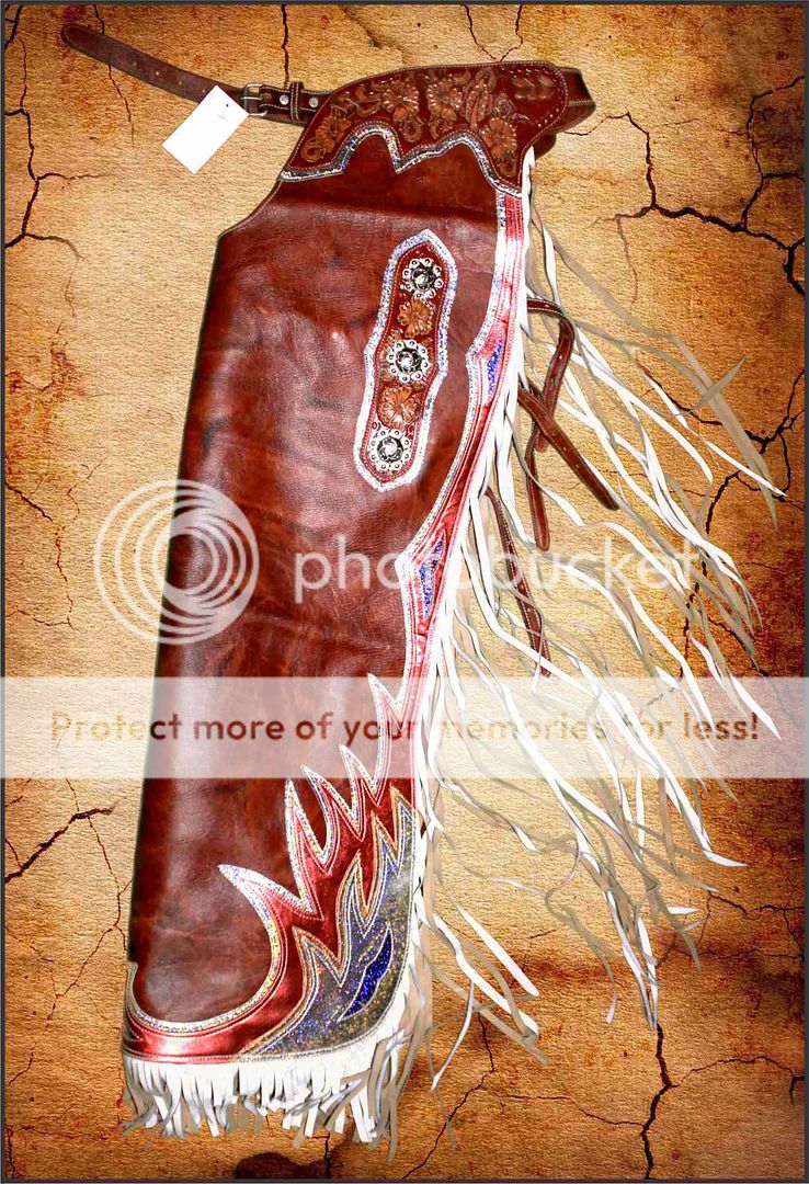 Bronc/Bull-Riding Pro Rodeo Show Batwing Chaps PBR PRCA Western Rodeo ...