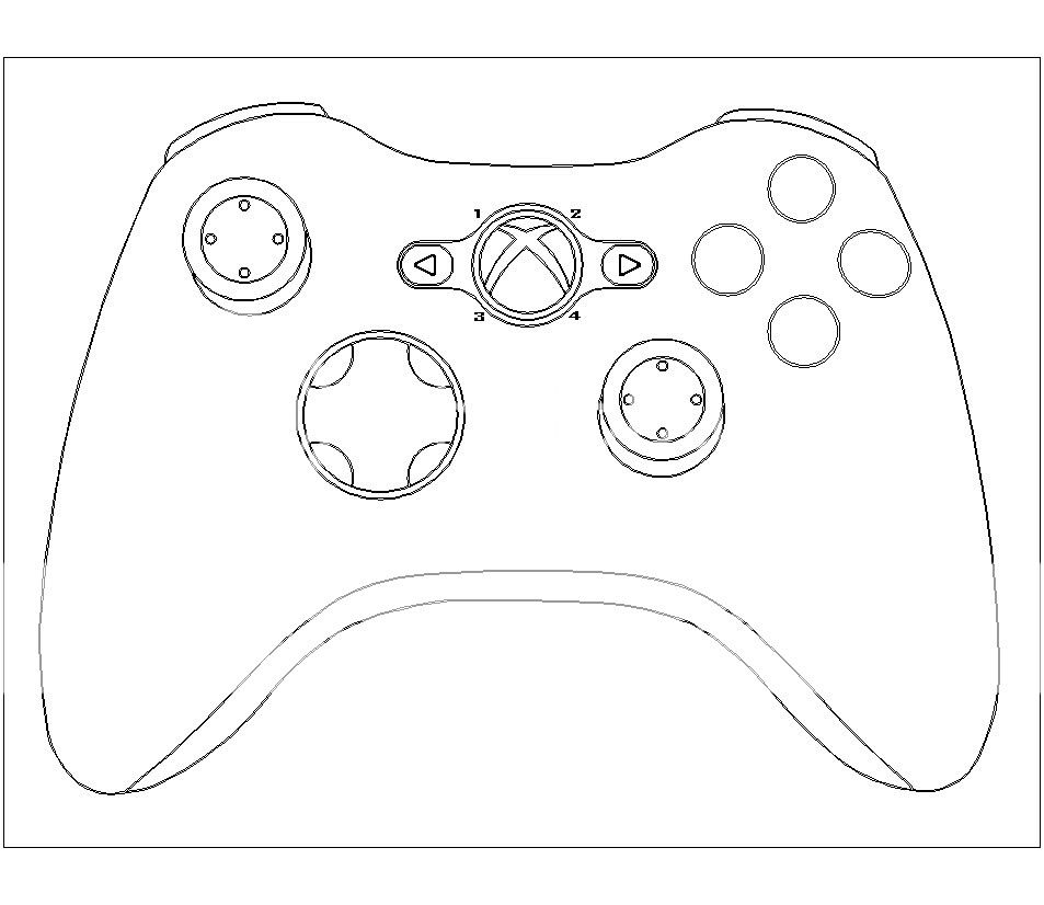 Xbox One Controller Sketch Coloring Page